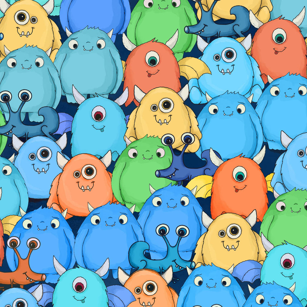 Space Monsters Fabric - Crowd of Monsters - Maywood Studio – Flat Creek ...